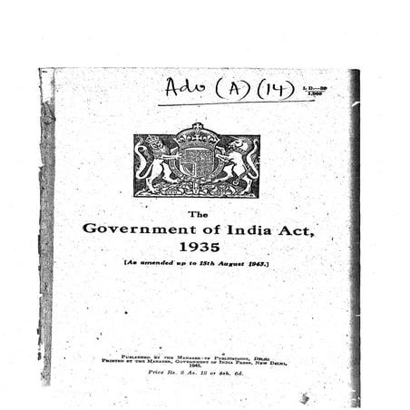 Government of India Act 1935 | PDF