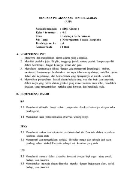 Contoh RPP Pelaksanaan Micro Teaching PGMI UIN Jakarta | DOCX