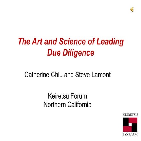 Leading Due Diligence - Session 1 - DD Process | PPT