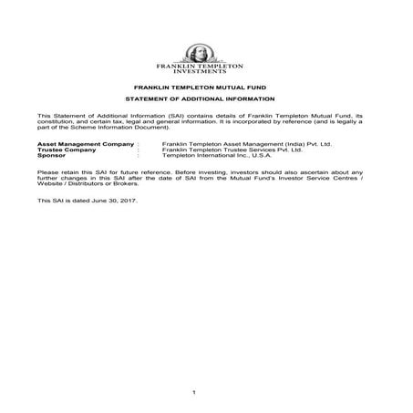 Additional Information of Franklin Templeton Mutual Fund- Wishfin | PDF