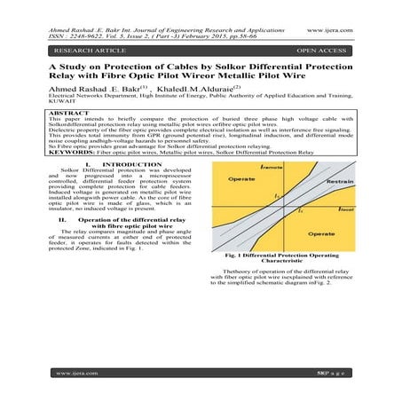 A Study on Protection of Cables by Solkor Differential Protection Relay ...