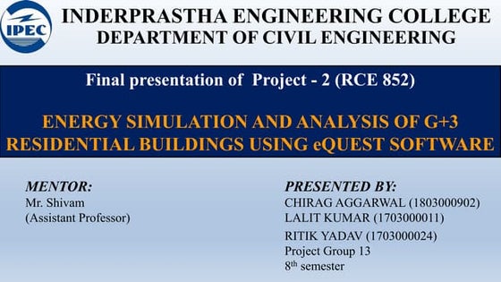 Building Energy Simulation project by using eQuest | PDF