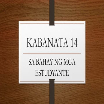 El Filibusterismo Kabanata 14 Sa Bahay ng Mga Estudyante | PPTX