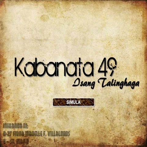 Noli Me Tangere - Kabanata 49: Isang Talinghaga | PPTX