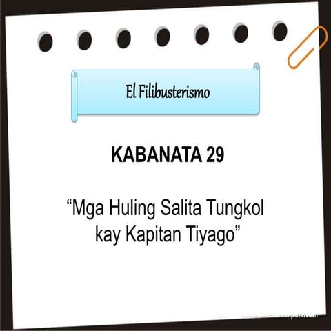 EL FILIBUSTERISMO Kabanata 6 ''Si Basilio'' | PPTX