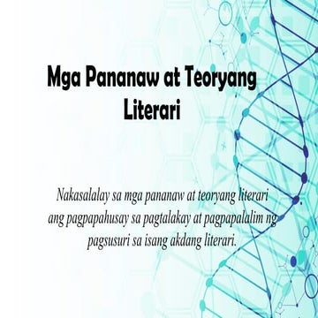 Mga Pananaw at Teoryang Pampanitikan | DOCX