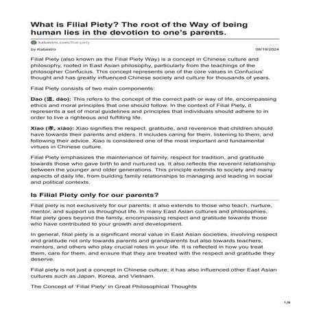 What is Filial Piety The root of the Way of being human lies in the ...