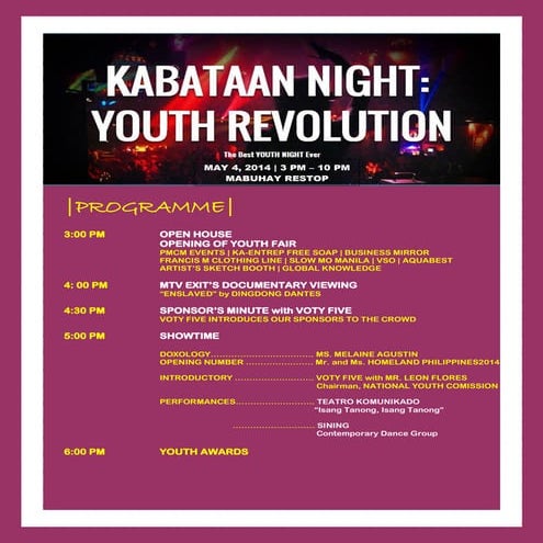 Kabataan night programme | PDF