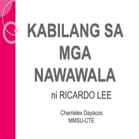 Kabilang sa mga nawawala | PPTX