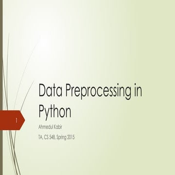 Data Preprocessing using Python programming language | PPTX