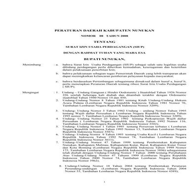 Perda Kab nunukan no 8 tahun 2008 siup | PDF