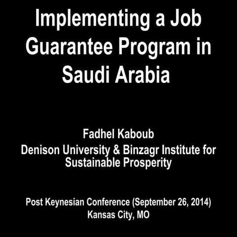 Implementing a Job Guarantee Program in Saudi Arabia | PPT