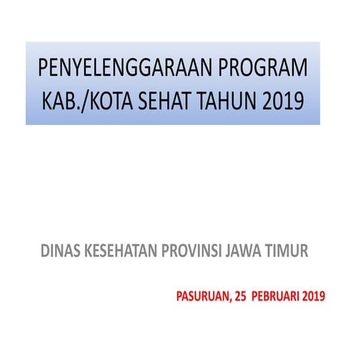 KABUPATEN-KOTA SEHAT.pptx forum kabupaten | PPTX