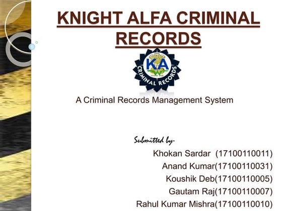 Crime Record Management System (CRMS) | PPT