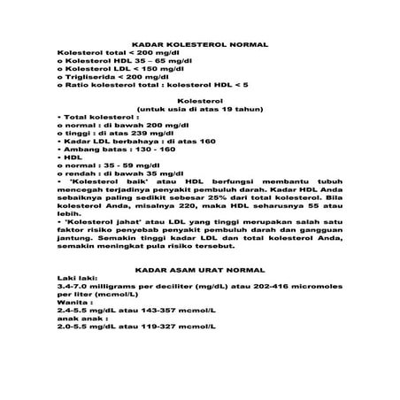 kadar normal hasil laboratorioum | DOC