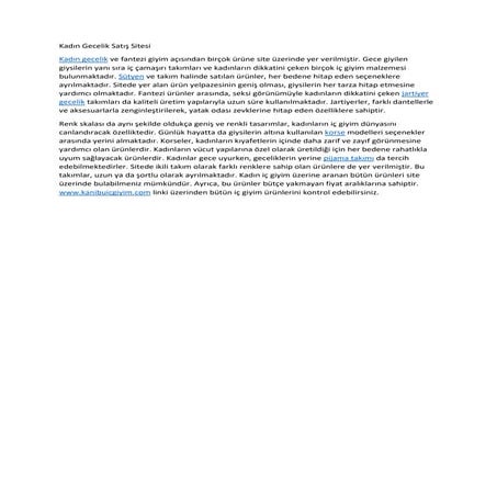 Kadin gecelik satis | PDF