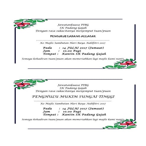 Kad jemputan raya | DOC