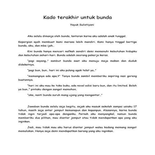 Kado terakhir untuk bunda | DOCX