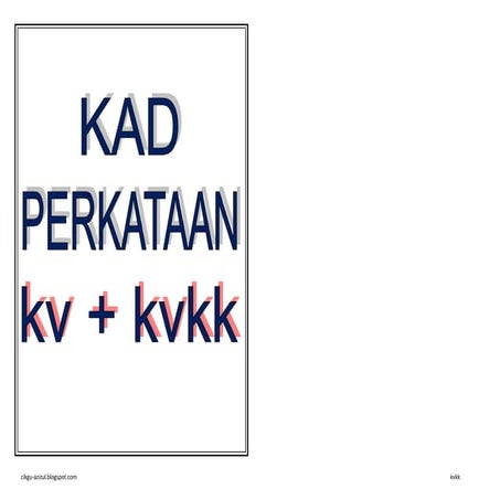 Kad perkataan kv+kvkk | DOCX