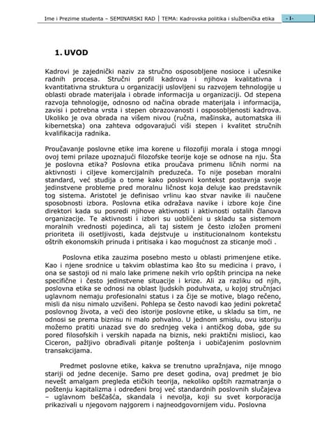 Poslovna etika menadzment | PDF