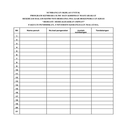 Kad Sumbangan Rdk | DOC