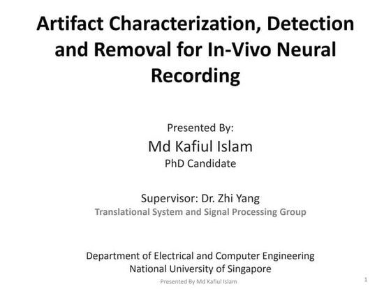 Poster Presentation On Artifact Reduction From Scalp Eeg For Epilepsy