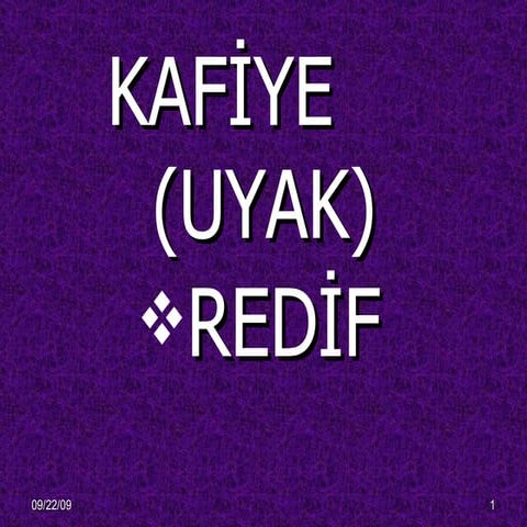 Kafiye Ve Redif | PPT