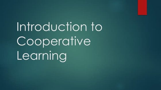 Cooperative learning | PPT