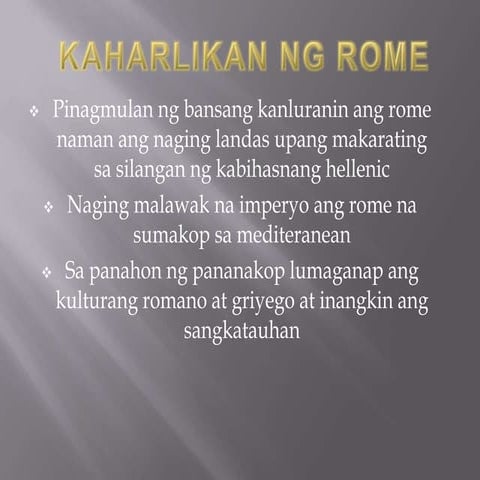 Kaharlikaan ng rome | PPTX