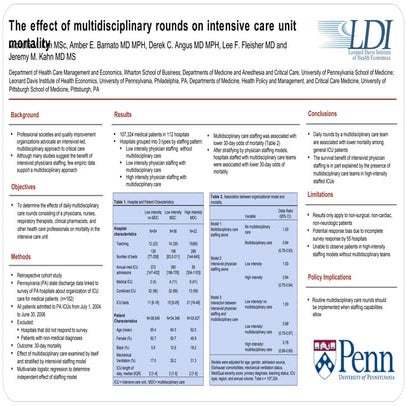 The Effect of Multidisciplinary Rounds on Intensive Care Unit Mortality ...