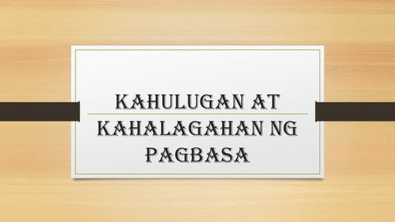Mga hakbang sa Pagbasa | PPTX