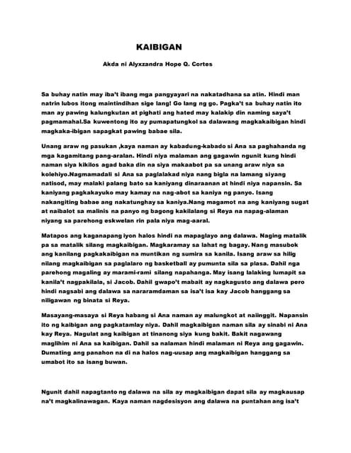 Ang magkaibigan | DOCX