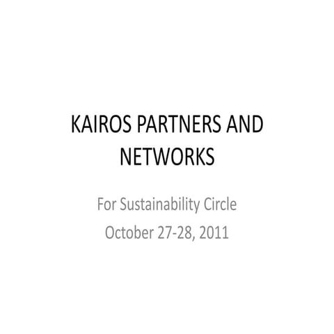 Kairos partners and networks sustainability circle | PPTX