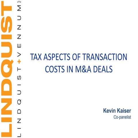 Kaiser m&a and transaction cost tax treatment | PDF