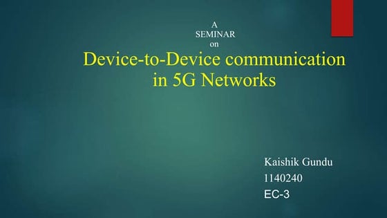 D2D Communication in 5G | PPT