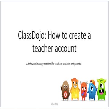 ClassDojo Log In: How To | PPTX | Education