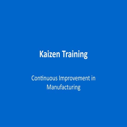 Comprehensive Kaizen Training for Continuous Improvement in ...