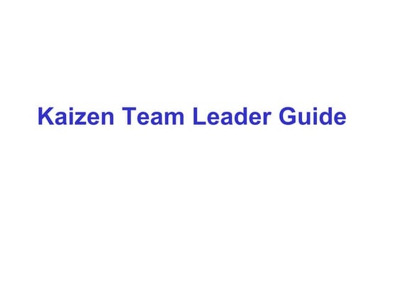 Conducting a kaizen | PPT