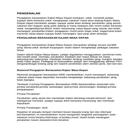 Kajian masa depan psv 3107 | DOCX