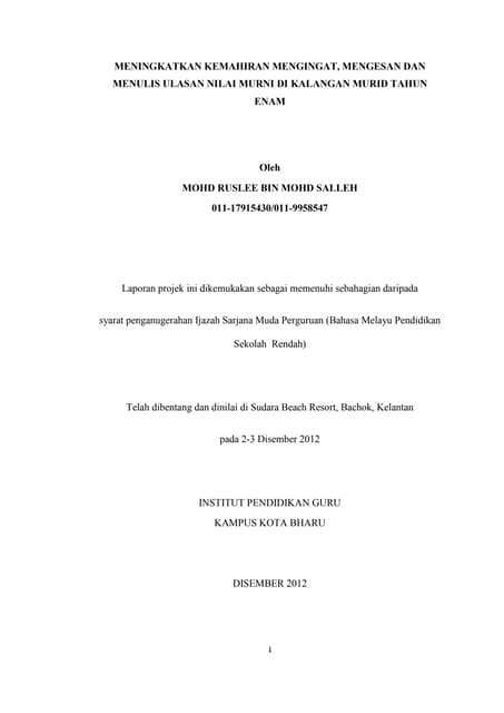 NILAI - NILAI MURNI | PDF