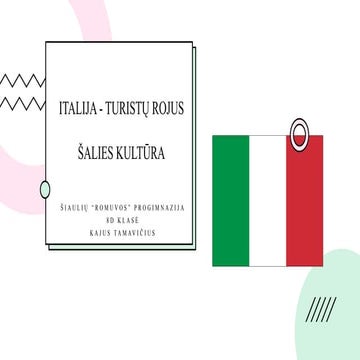 Italijos kultūra, maistas, papročiai ir tradicijos | PPTX