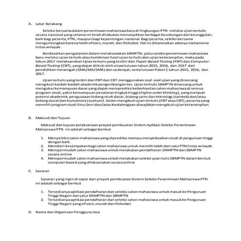 Kerangka Acuan Kerja Proyek | PDF