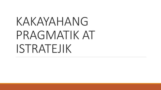 Yunit 4 Komunikasyon | PPTX