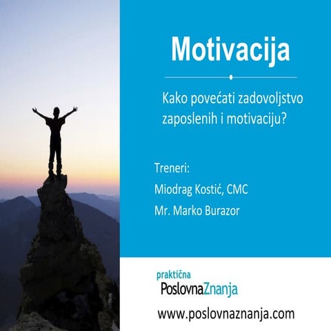 Kako povecati zadovoljstvo zaposlenih i bolja motivacija na poslu | PPT