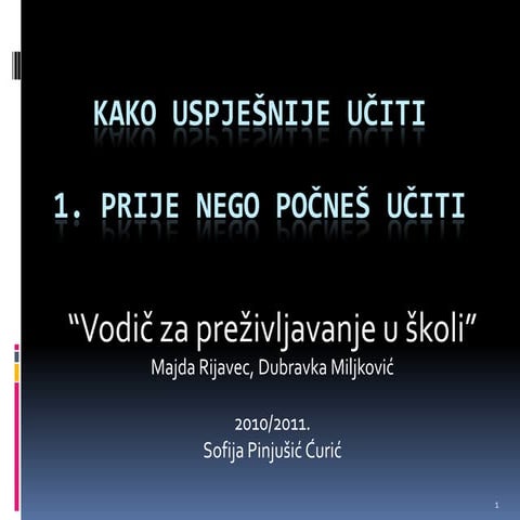Kako uspjesnije uciti (1.dio) | PDF