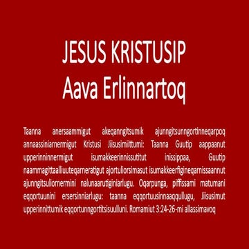 Kalaallisut - The Precious Blood of Jesus Christ - Jiisusi Kristusip ...