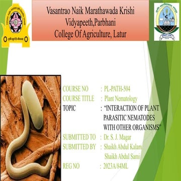 INTERACTION OF NEMATODES WITH OTHER ORGANISM. | PPTX