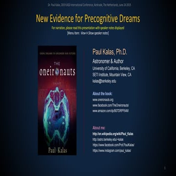 New Evidence for Precognitive Dreams | PPTX