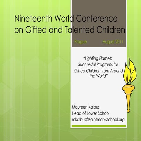 Nineteenth World Conference on Gifted and Talented Children | PPT