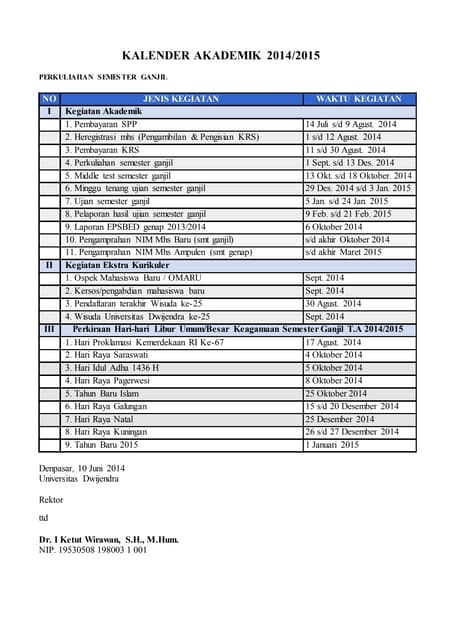 Kalender akademik20132014 | PDF